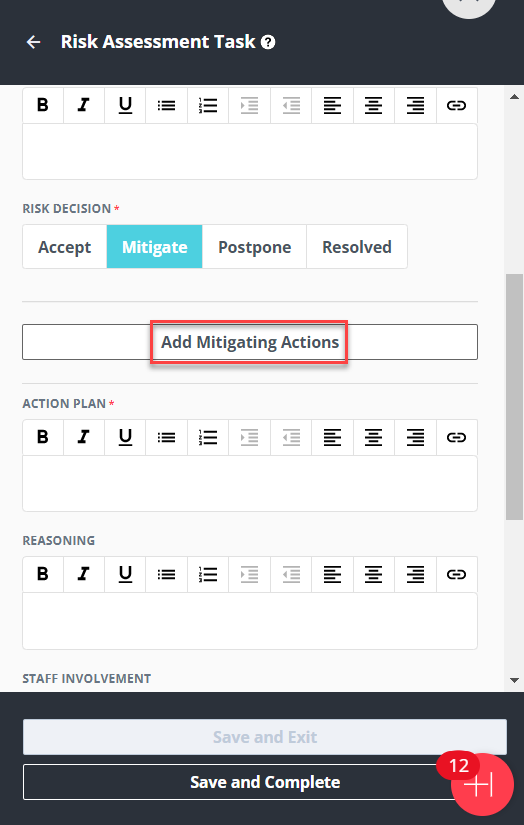 How to Complete a Risk Assessment Task – Healthicity Support
