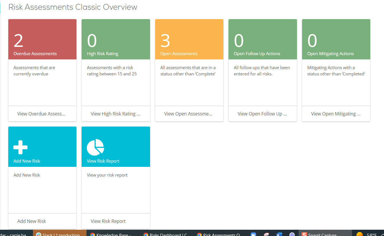Risk Assessments Overview – Healthicity Support